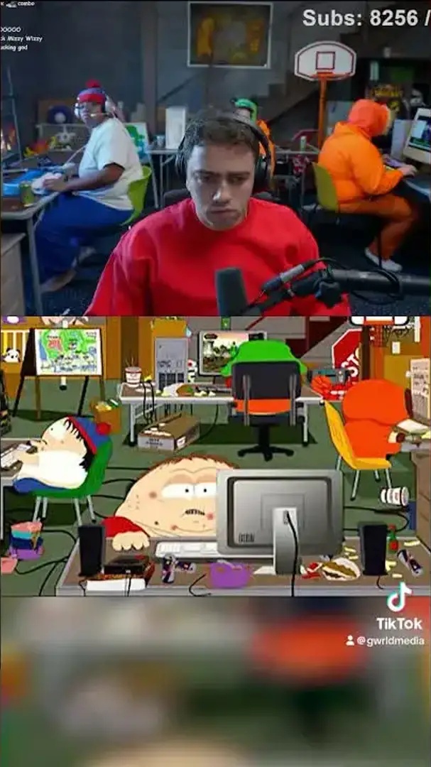 Mizkif recreates Southpark gaming scene for WoW
