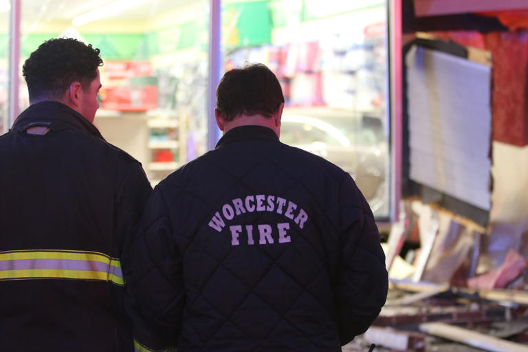 Woman suffers minor injuries after driving into a Dollar Tree in Worcester