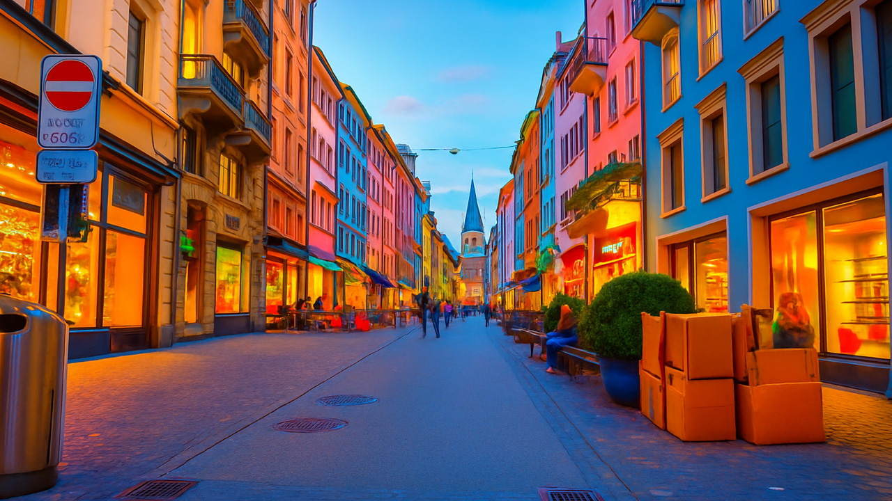 1 Zurich evening walk 4K | Jalan sore di Zurich, Swiss