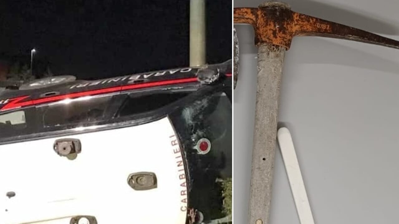 Lancio di un piccone contro i carabinieri durante un inseguimento di 70 ...