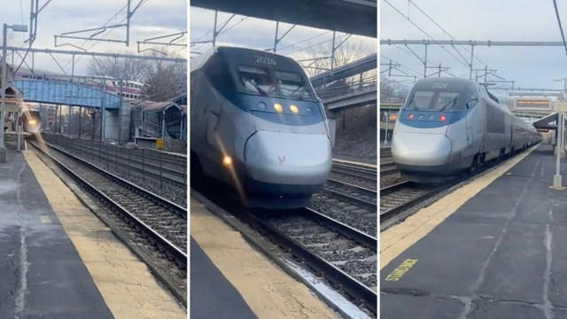 Video of high-speed train flying through station stuns social media ...
