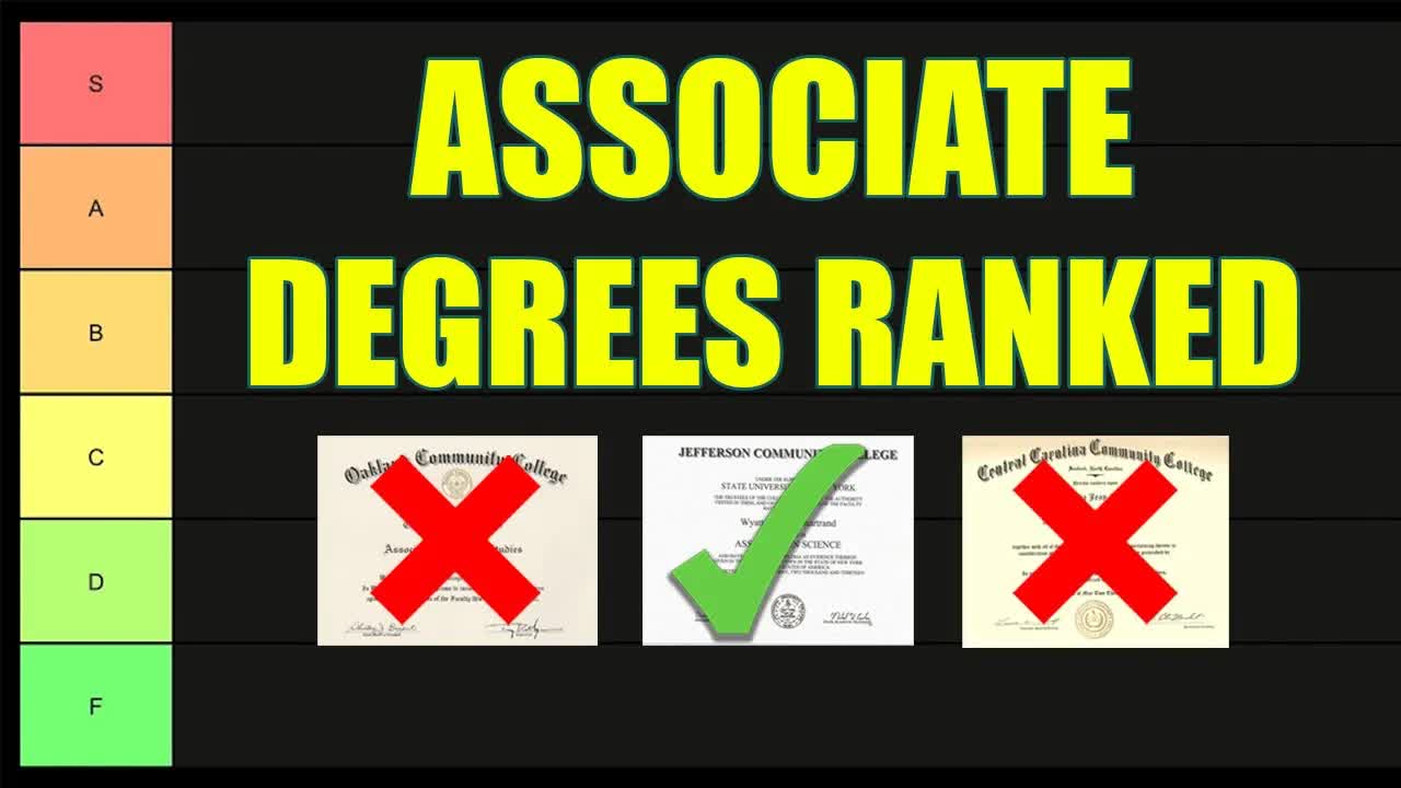 Associate degree tier list (2 year degrees ranked)