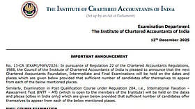 ICAI announces CA May 2026 exam schedule for foundation, intermediate ...