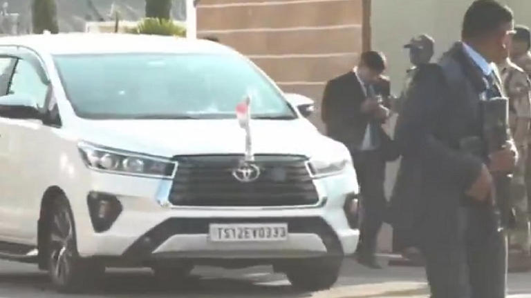 Watch: Lionel Messi heads to Falaknuma Palace from Hyderabad Airport ...