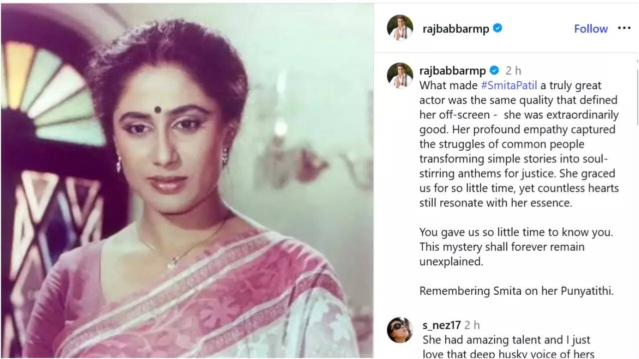‘You gave us so little time’: Raj Babbar’s emotional tribute to Smita ...