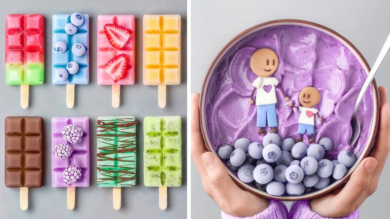 Blueberry friends in a purple dessert world