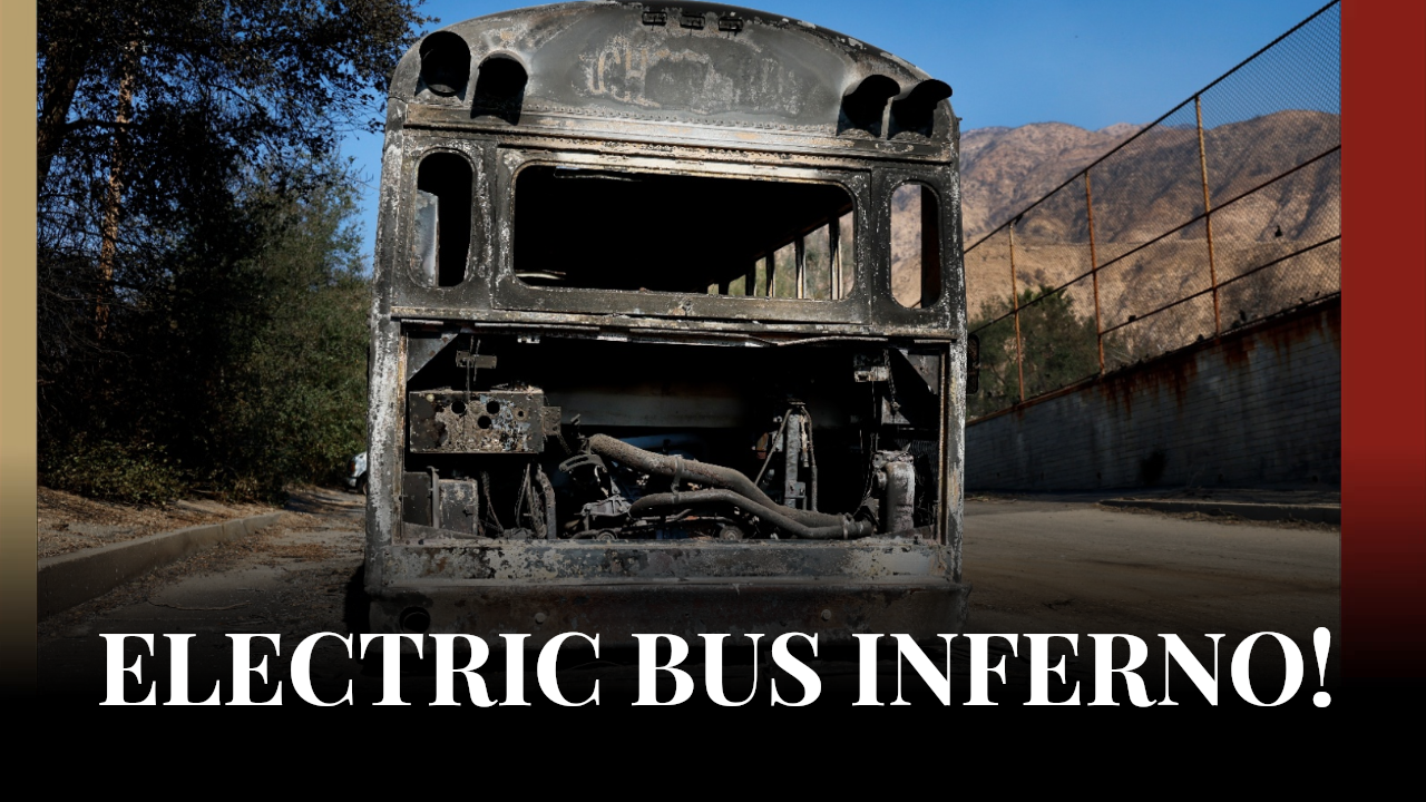 Inferno under the overpass: Electric school bus erupts into flames in ...