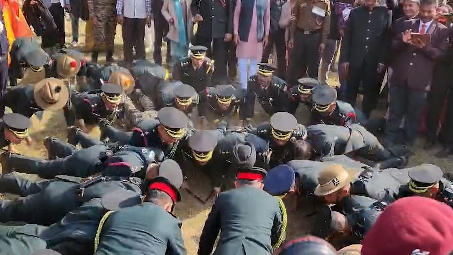 Army chief performs push-ups with cadets at IMA passing out parade
