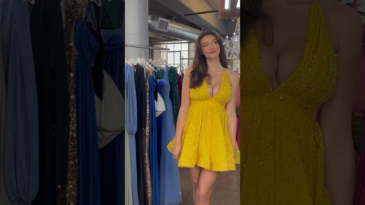 Yellow dress fashion look review