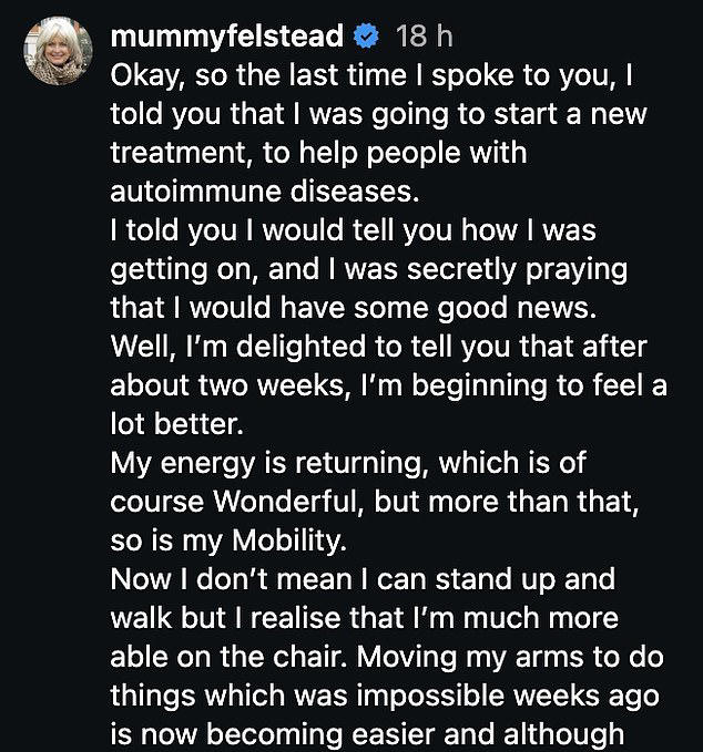 Binky Felstead's mum Jane gives major health update in emotional post ...