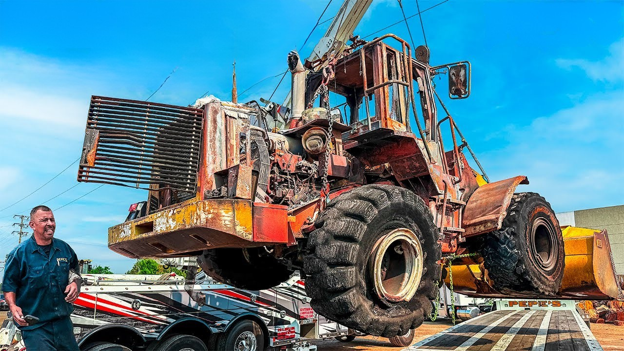 Fire destroys massive construction equipment and CAT loaders