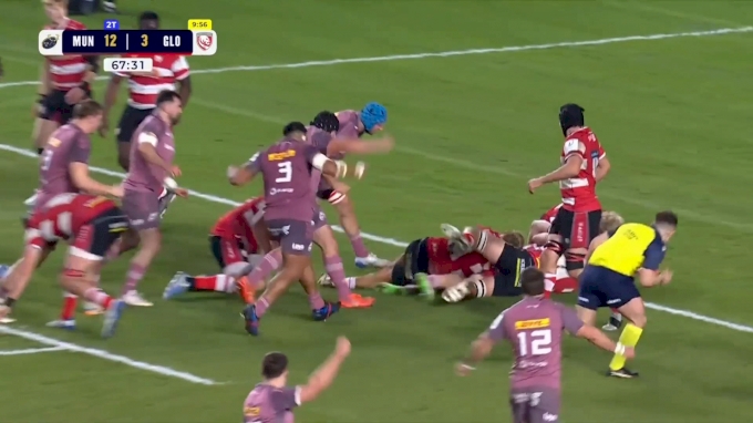Ruadhan Quinn try - Munster v Gloucester - 2025-2026 Champions Cup round 2