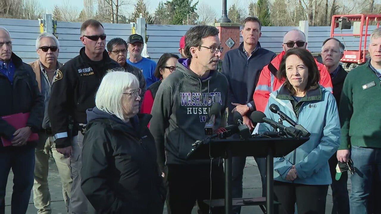 Gov. Ferguson visits Mount Vernon flood wall amid statewide flooding ...