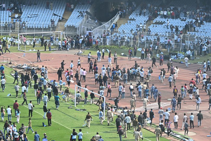 Chaos erupts at Lionel Messi event as fans storm pitch and hurl bottles
