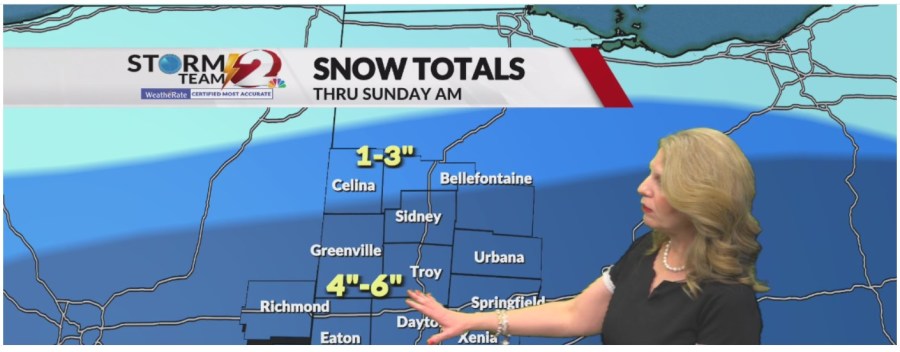 Accumulating snow, falling temperatures and gusty winds today. How much ...