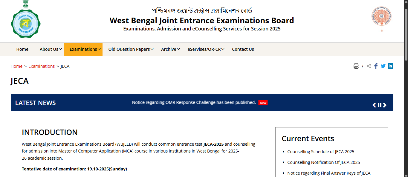 WB JECA counselling 2025: Round 1 registration begins at wbjeeb.nic.in ...