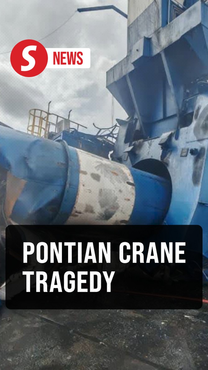 Two killed, three injured as loading crane collapses in Pontian