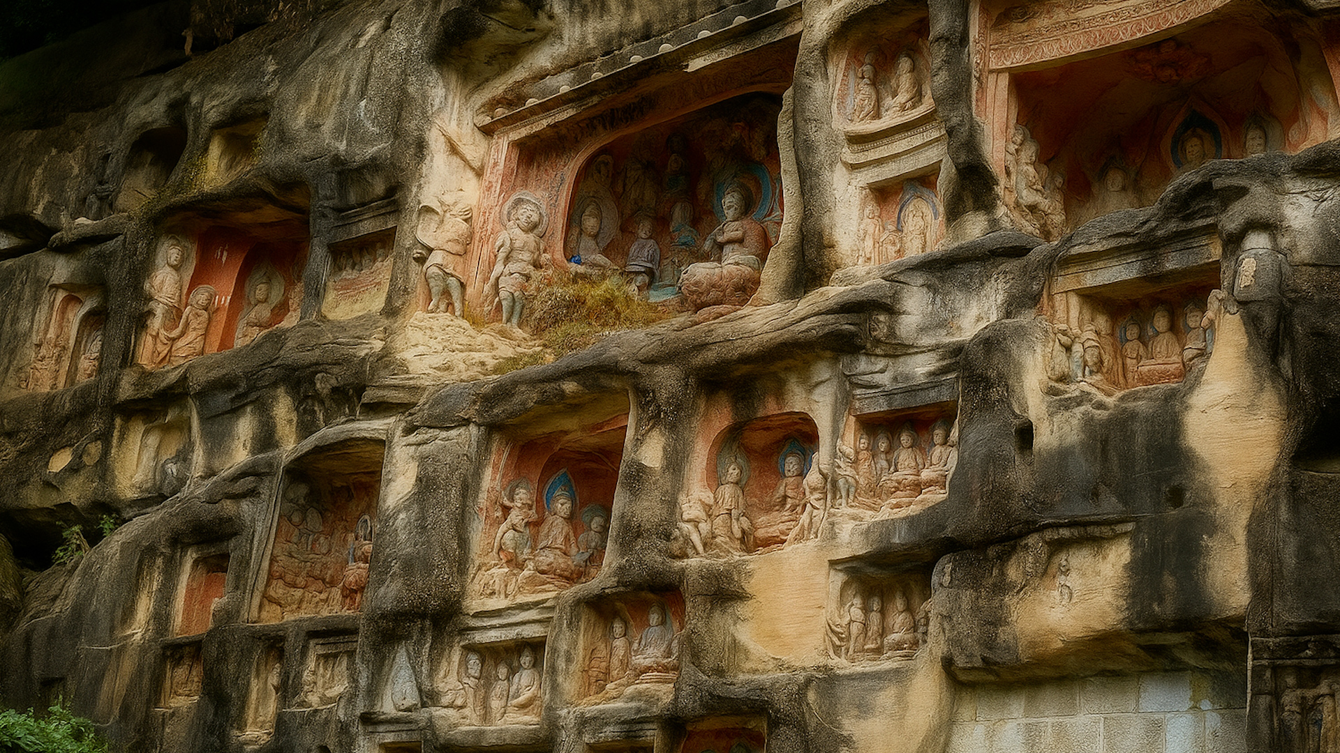Thousands of sculptures hidden on a remote cliff?