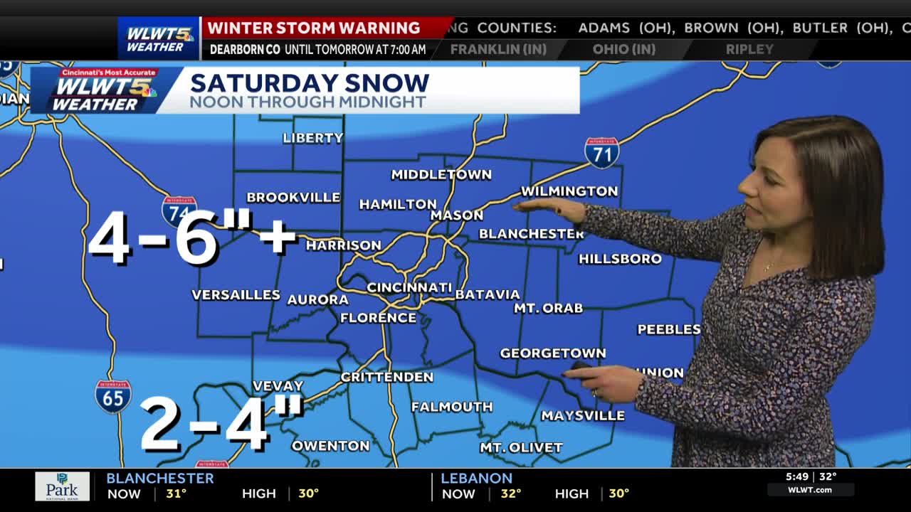 Accumulating snow arrives today in Cincinnati