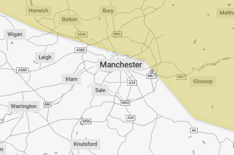 Exact times Met Office forecasts heavy rain to hit Greater Manchester ...