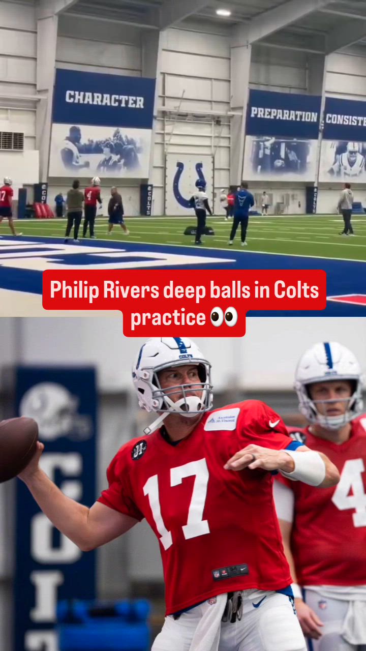 Philip Rivers with the deep throws in practice