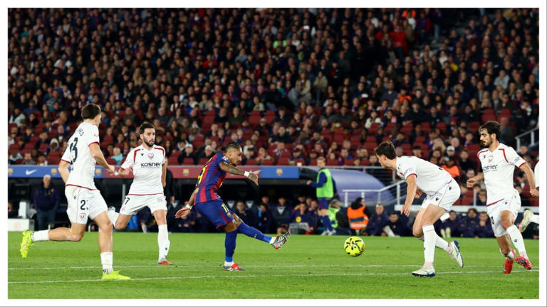 Raphinha brace extends Barcelona lead in La Liga