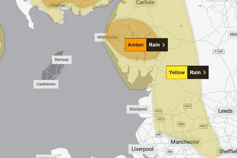 Exact times Met Office forecasts heavy rain to hit Greater Manchester ...