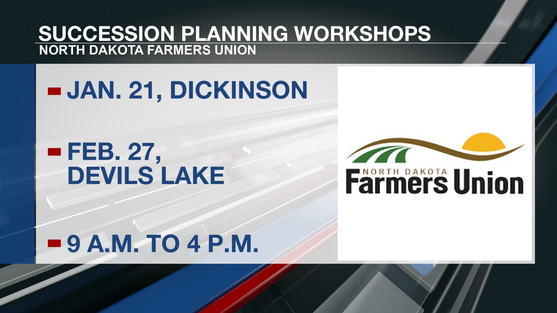 North Dakota Farmers Union offers succession planning workshops
