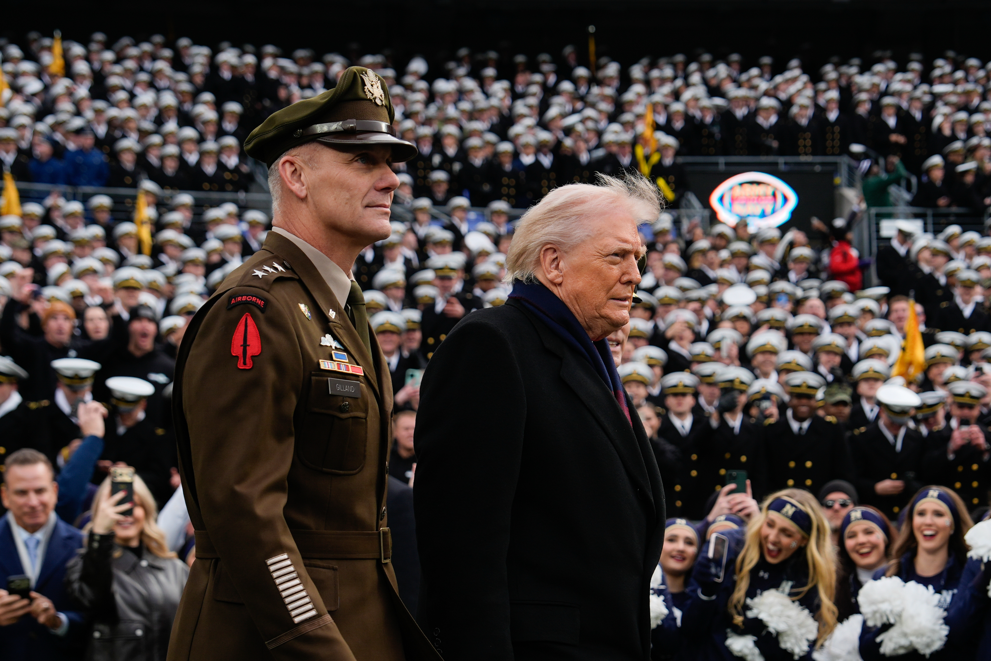 Trump balances Army-Navy football game festivities with strong warning ...