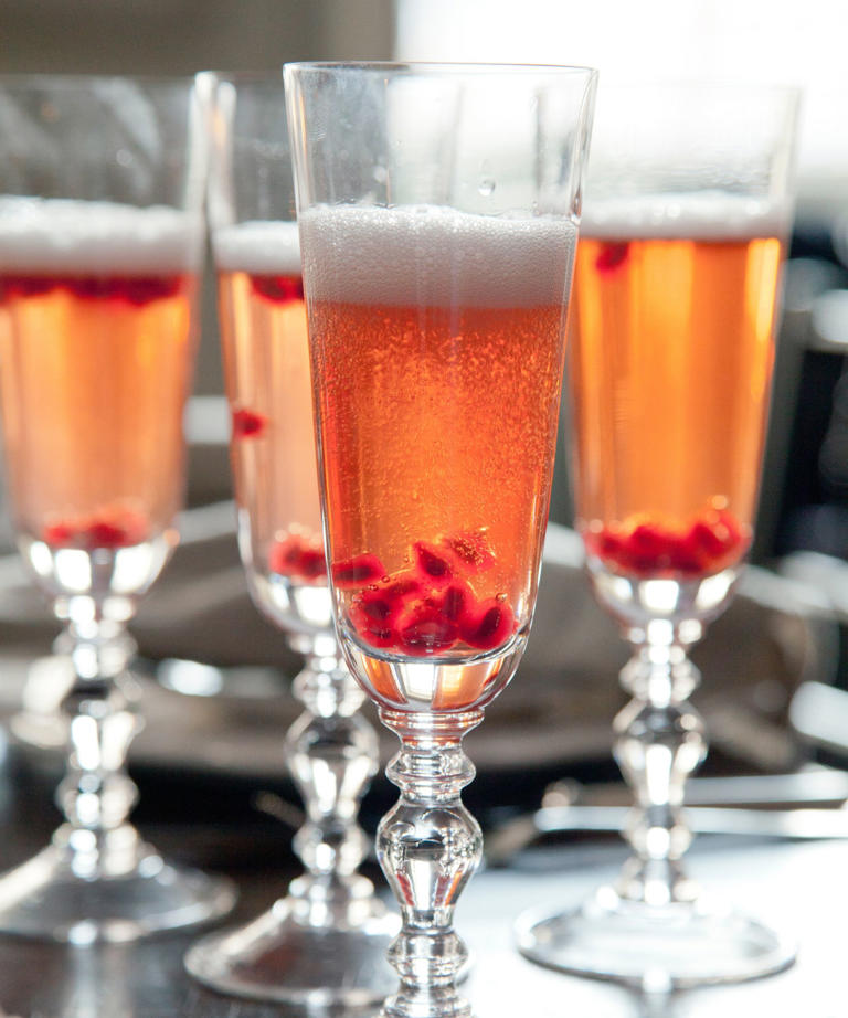 Add some festive sparkle with these sloe gin pomegranate cocktails
