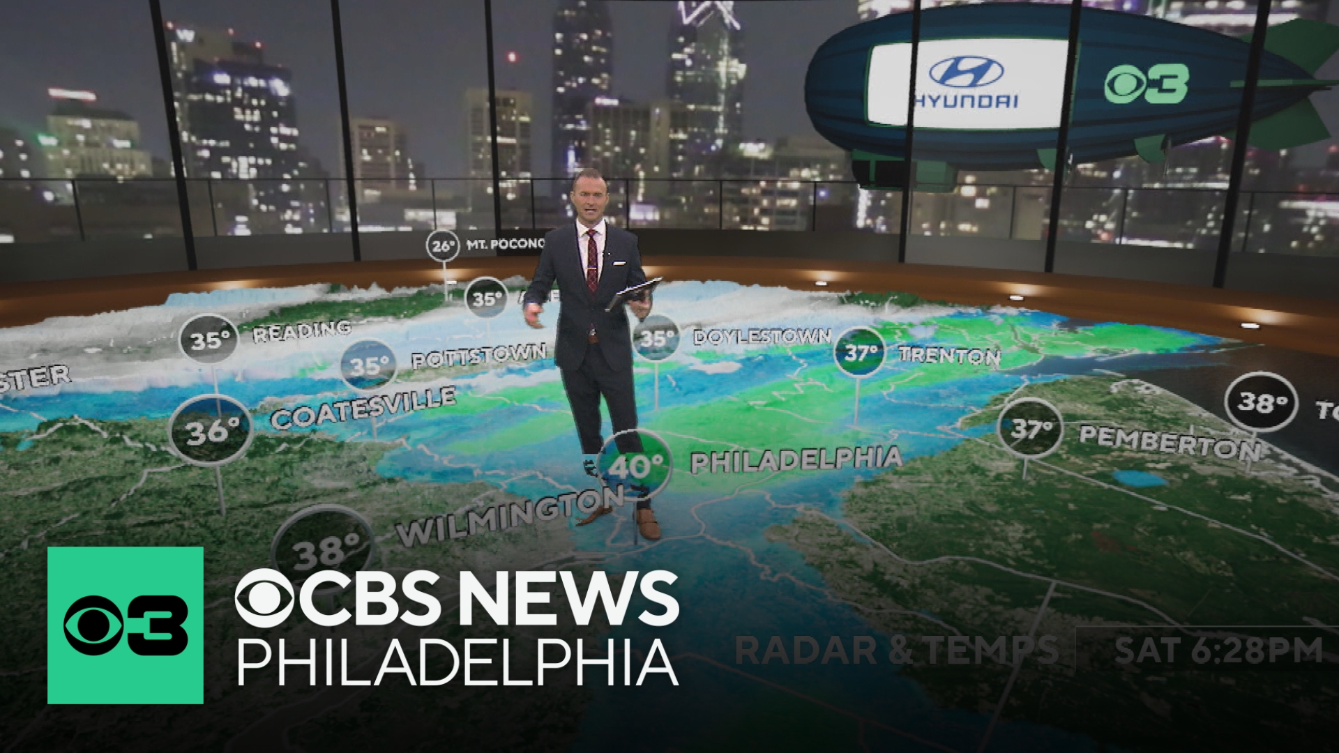 Snow expected across entire Philadelphia region Saturday night