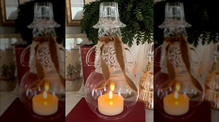 This DIY transforms thrifted glassware into the jolliest Christmas decor
