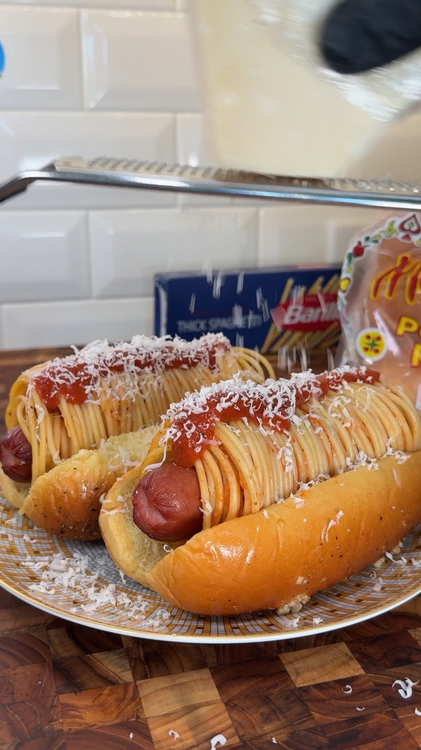 Spaghetti hotdogs