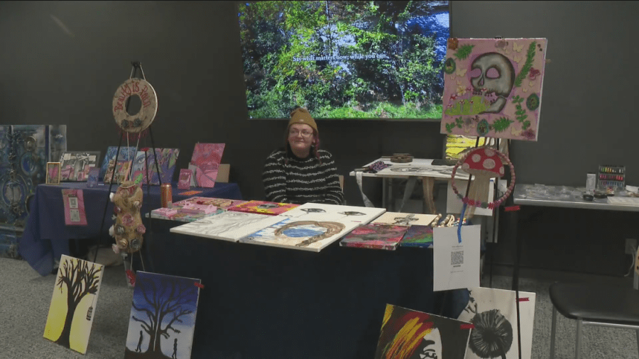Snow didn’t stop art lovers at Mainframe Studios’ holiday market
