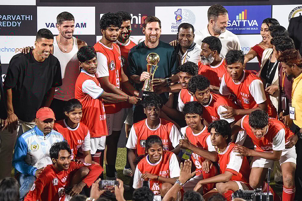 GOAT India tour 2025: Lionel Messi lights up Uppal Stadium second leg ...