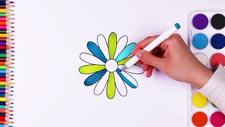 Fun flower coloring for kids and toddlers