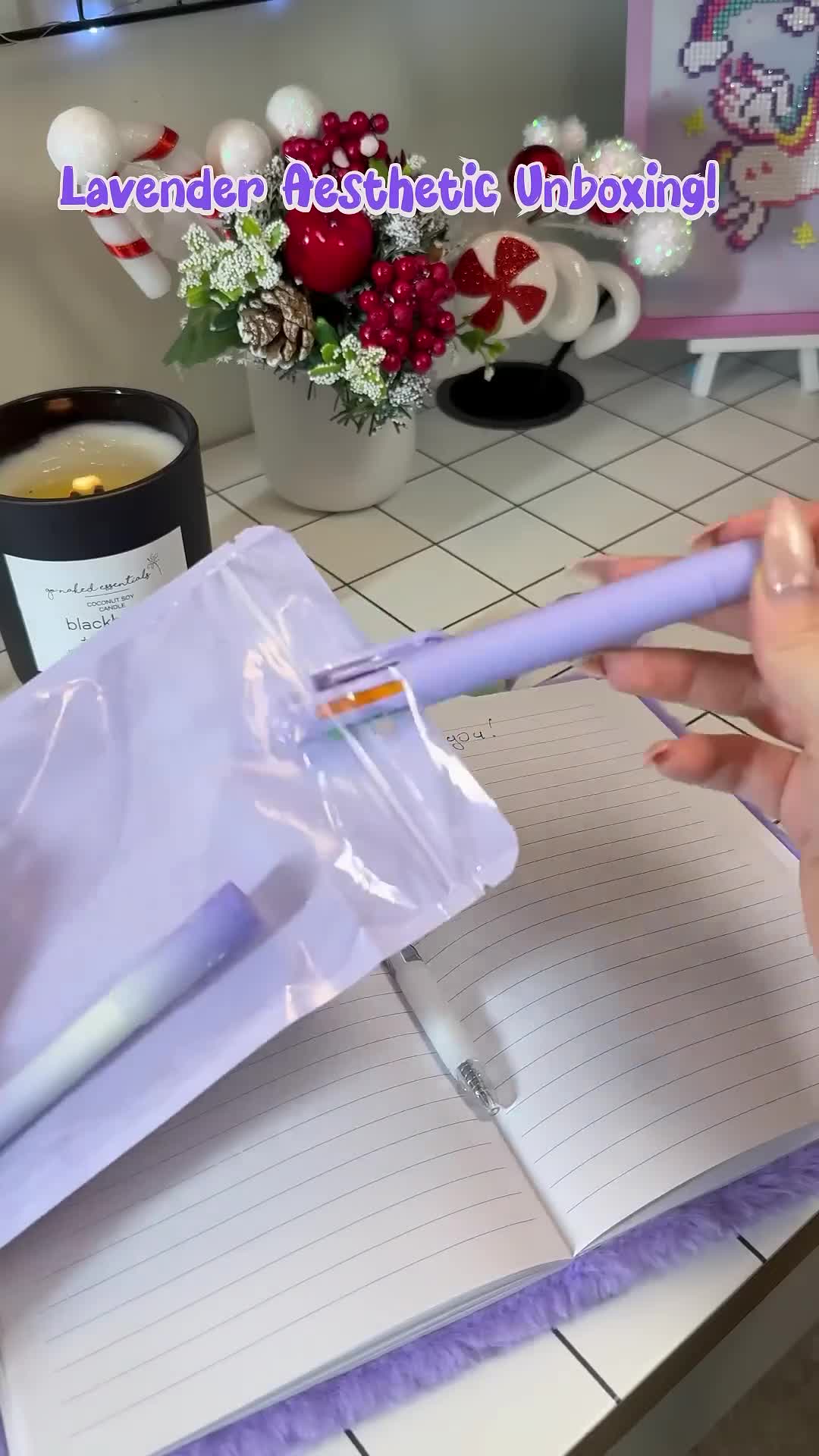 Unboxing the cutest purple aesthetic stationery set | Plush notebook ...