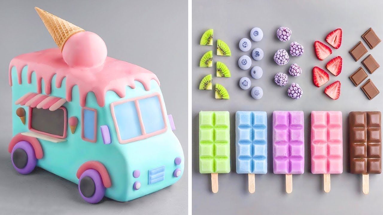 Ice cream truck meets pastel popsicles