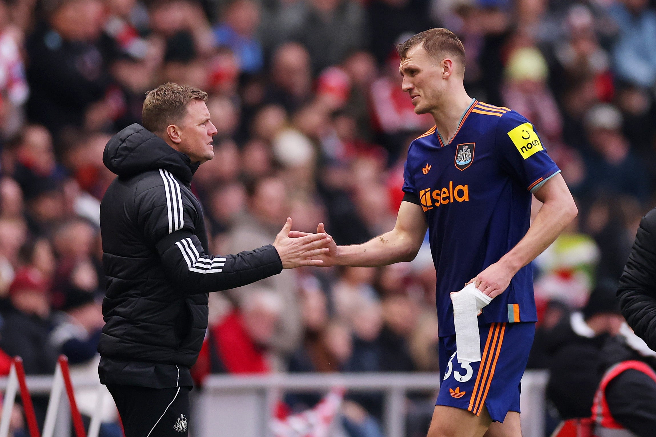Dan Burn taken to hospital after rib injury in Tyne-Wear derby