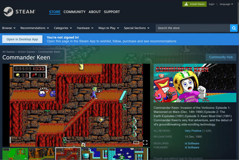 Id Software released its first game 35 years ago today — Commander Keen title showcased John ...