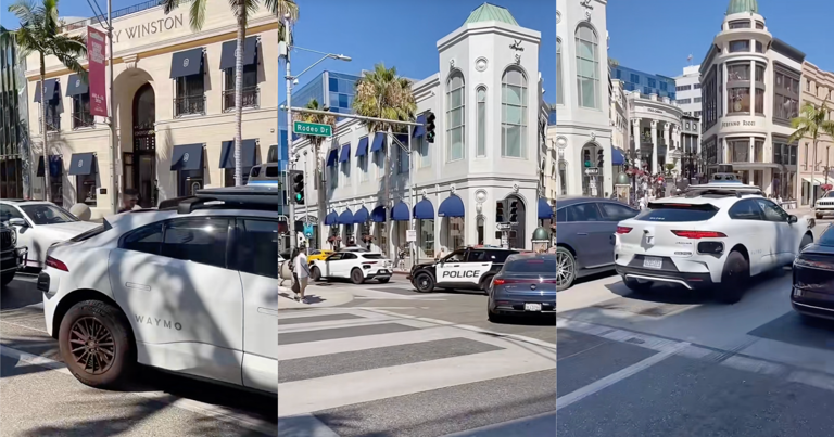 A driverless Waymo vehicle was pulled over by a police officer in ...