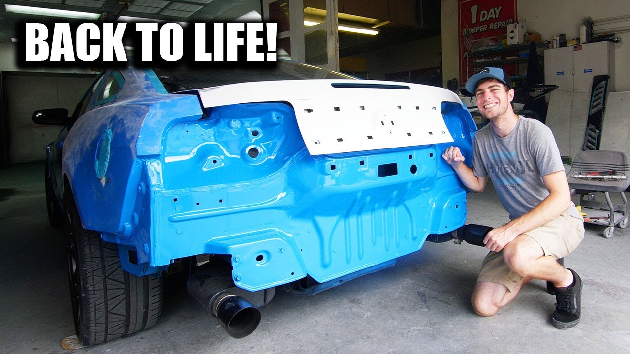 Bringing Smurrf Mustang Back to Life Repairing Smurrf After HIT BY A TRUCK