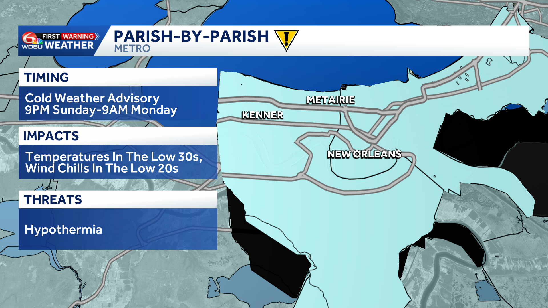 Parish-by-parish breakdown of cold weather impacts