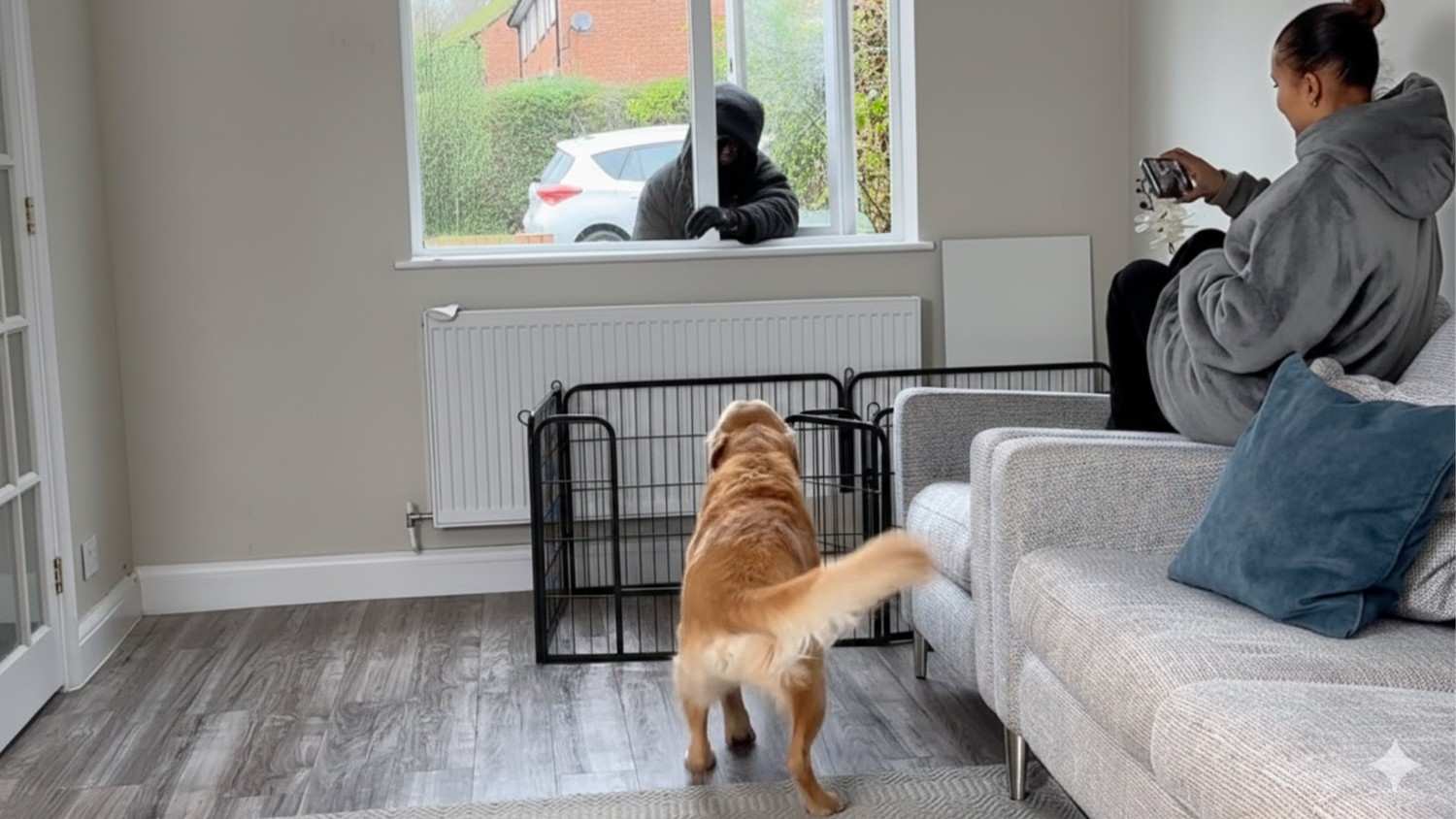 Golden retriever vs intruder: will he protect?