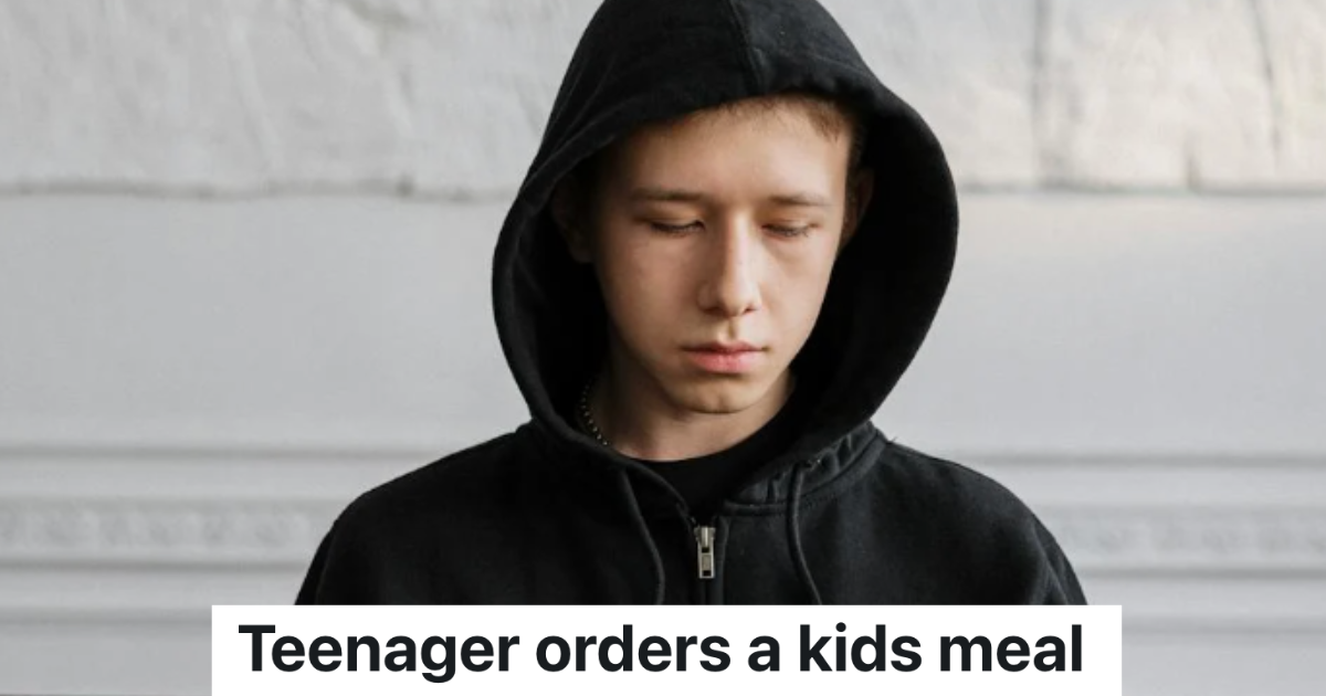 Fast food worker sees a teenage boy crying at a table, so when he ...