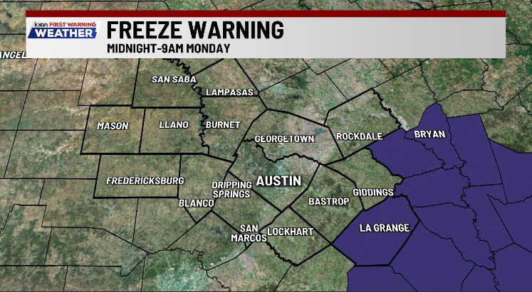 Freeze for many tonight as cold continues into Monday