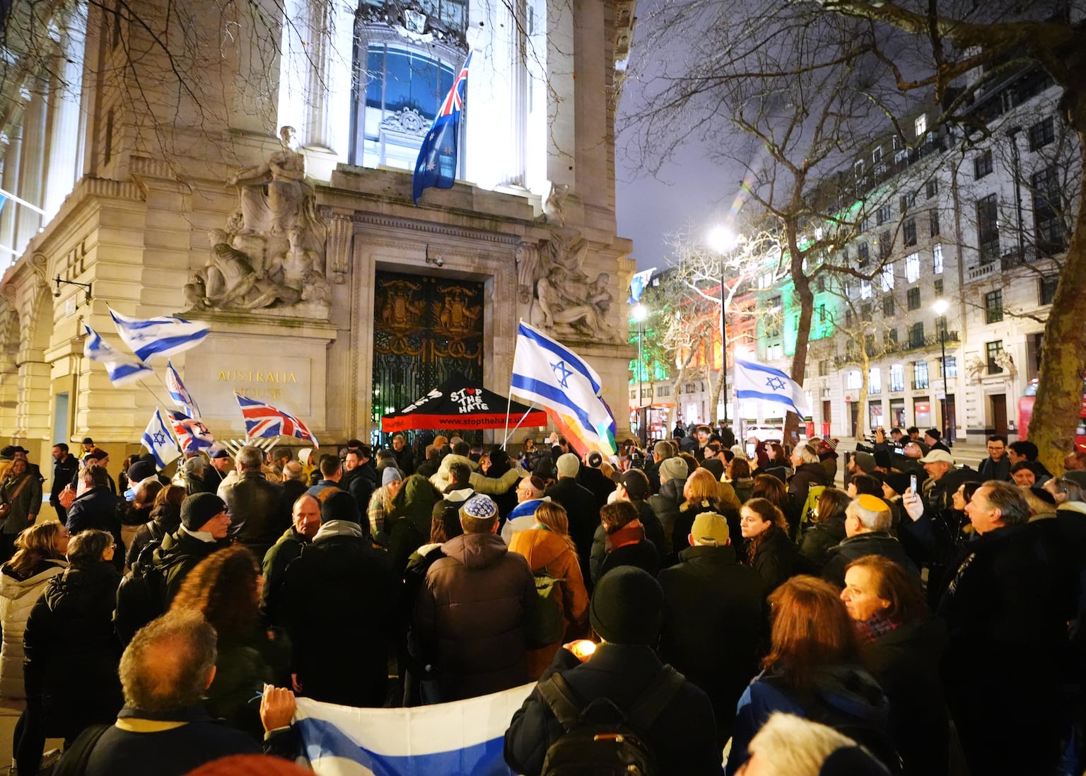Dozens attend London vigil to pay tribute to victims of Bondi Beach attack