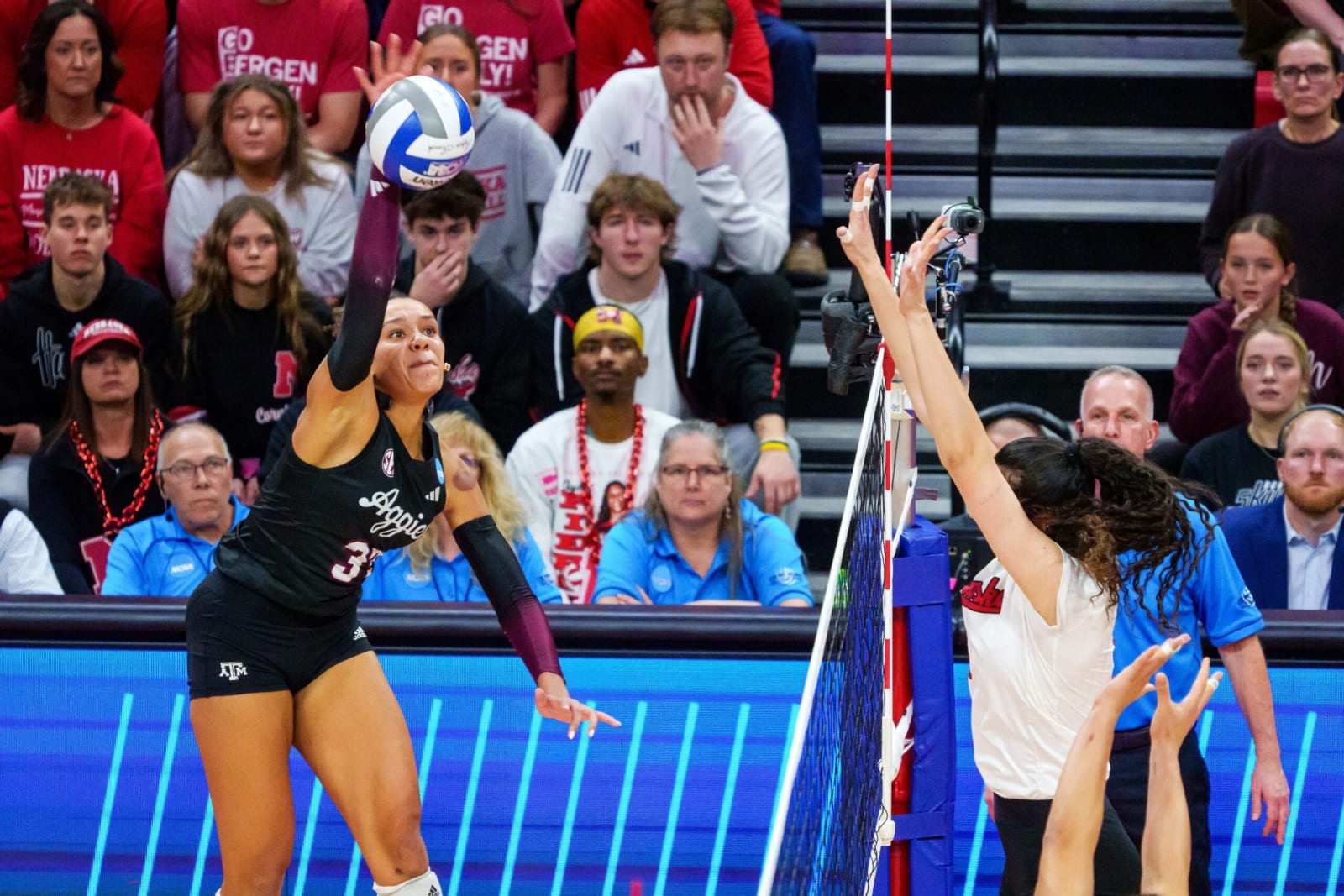 Texas A&M volleyball stuns No. 1 Nebraska in regional final, advance to ...