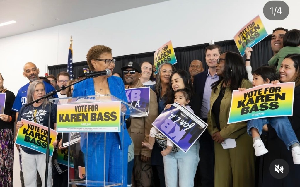 Mayor Bass launches re-election campaign at DTLA rally