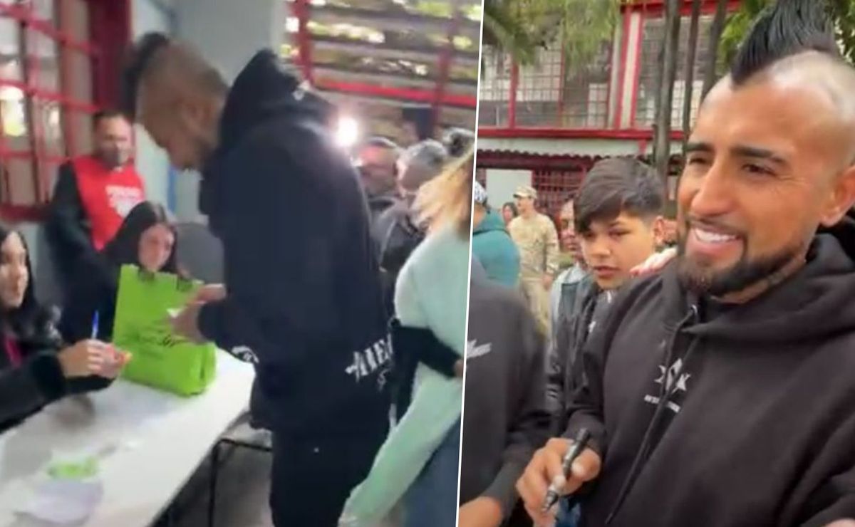 Arturo Vidal llegó a votar regalando hamburguesas y con una promesa ...